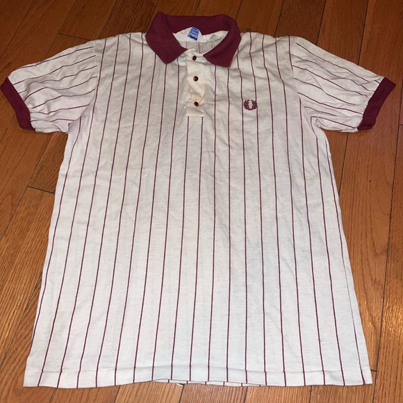 Fred Perry | Shirts | Fred Perry Maroon And White Polo Shirt | Poshmark